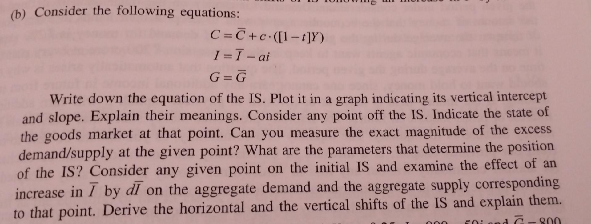 Solved (b) Consider the following equations: | Chegg.com