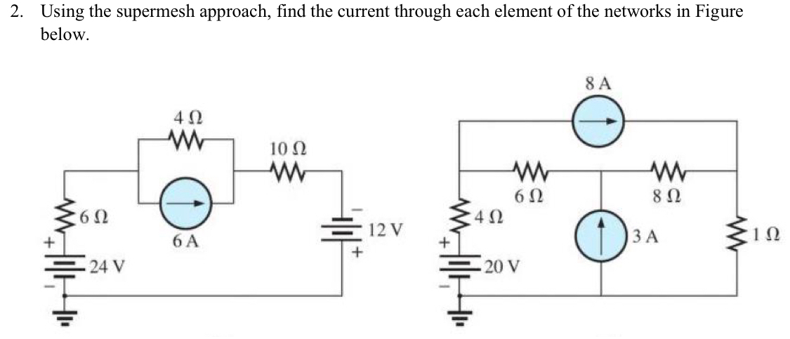 Solved Using the supermesh approach, find the current | Chegg.com