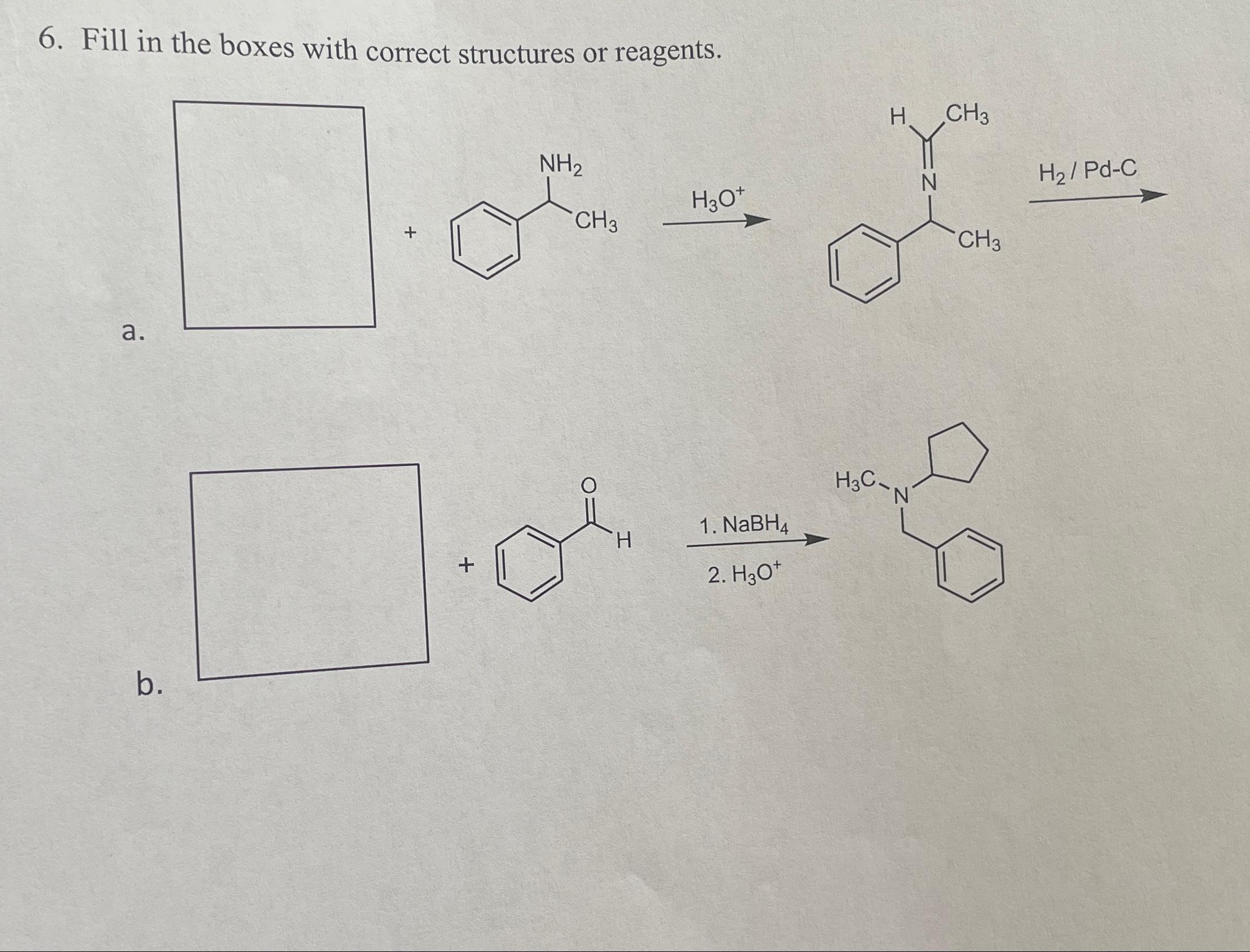 Solved Fill in the boxes with correct structures or | Chegg.com
