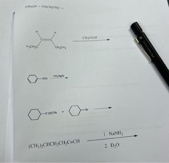Solved CH3CO3H (CH3)2CHCH2CH2C≡CH 1. NaNH2 2. D2O | Chegg.com