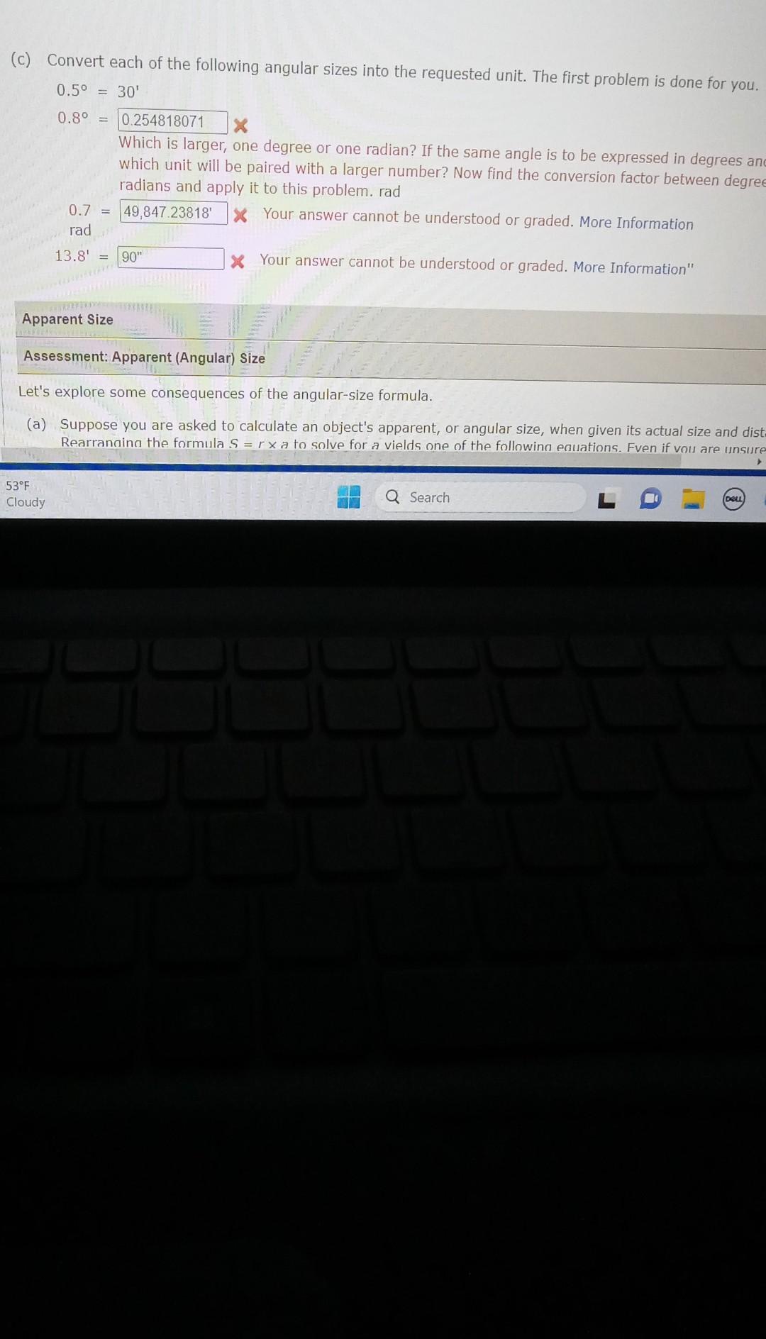 convert each of the following angular sizes into | Chegg.com
