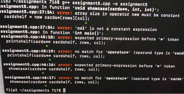 Solved A Lp2 -/assignments 716$ 9++ assignment5.cpp -o | Chegg.com