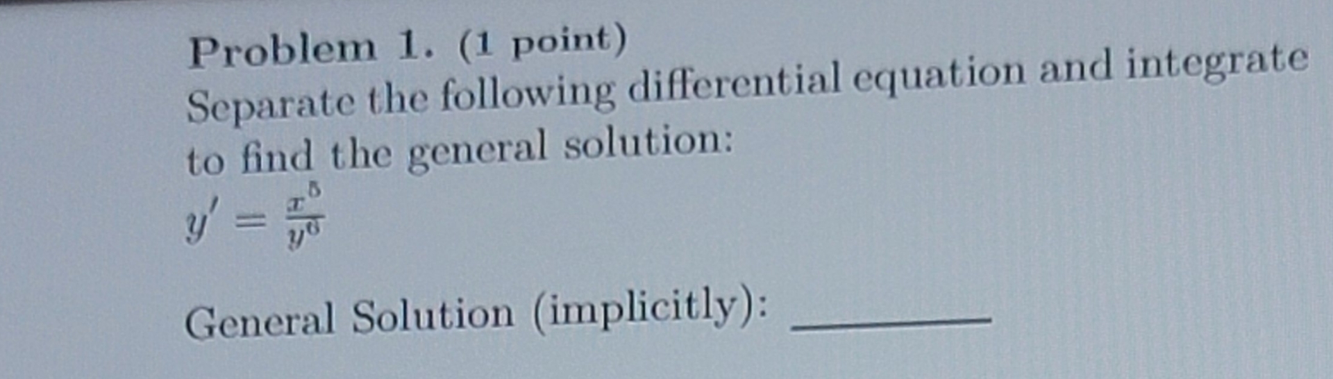 Solved Problem 1. (1 ﻿point)Separate the following | Chegg.com