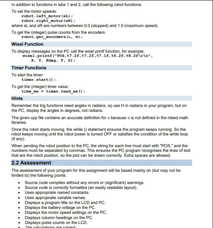 Part 2. Pololu Robot Overview and Theory The Pololu | Chegg.com