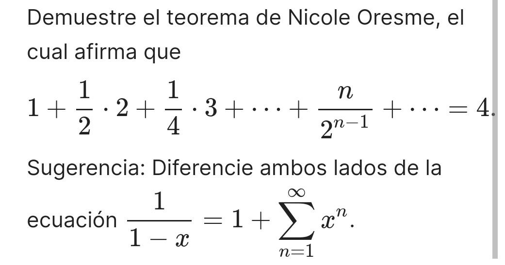 Solved prove the Nicole Oresme theorem in which it states : | Chegg.com