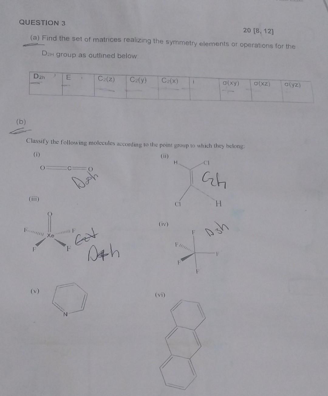 QUESTION 3 (a) Find the set of matrices realizing the | Chegg.com