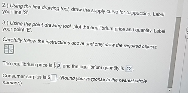 Solved 2.) ﻿Using the line drawing tool, draw the supply | Chegg.com