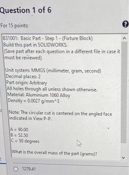 For 15 points: B31001: Basic Part - Step 1 - (Foxture | Chegg.com