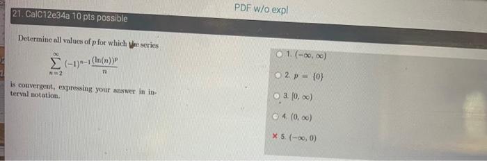 Solved Determine all values of p for which hlee series | Chegg.com