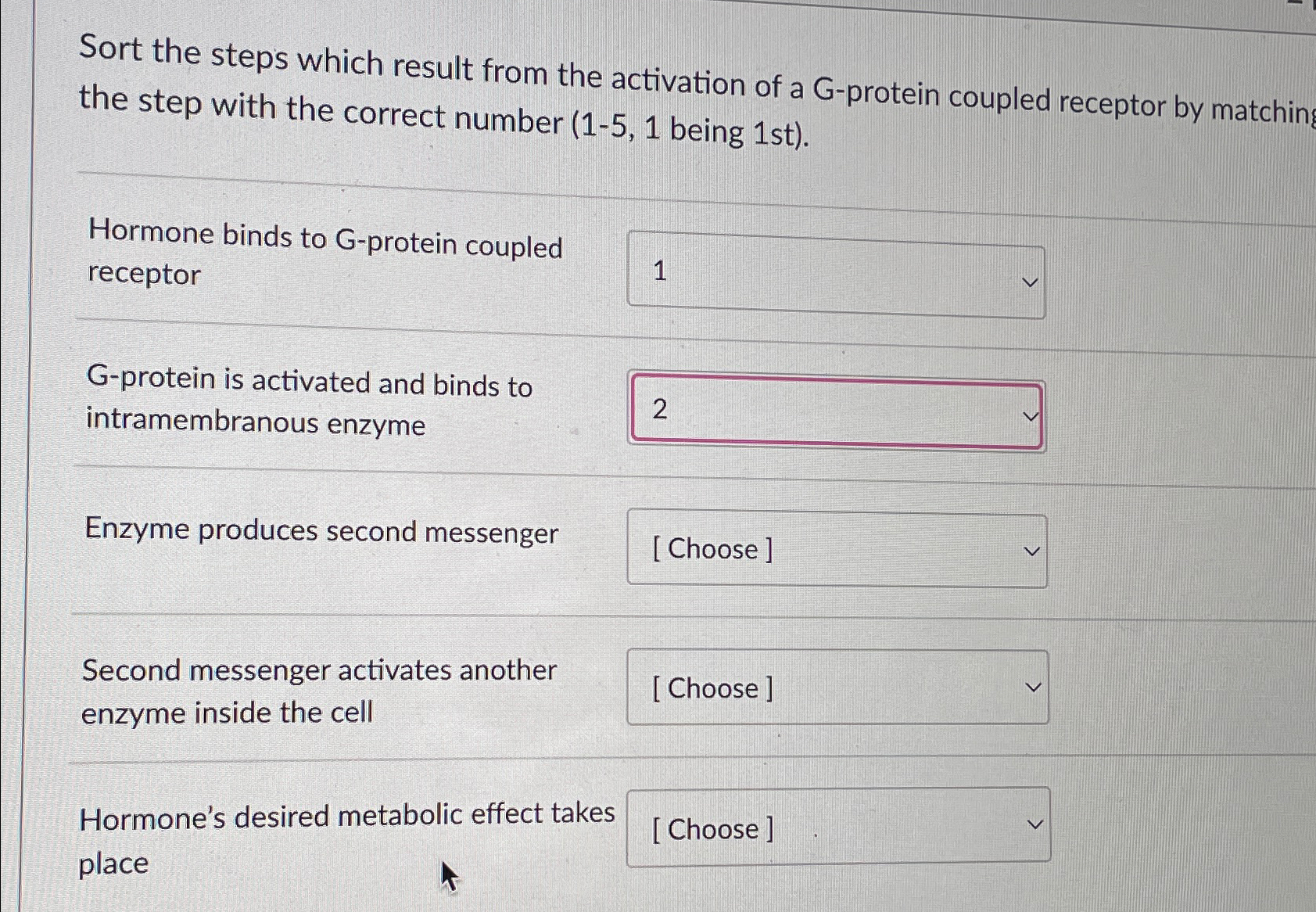 Solved Sort the steps which result from the activation of a | Chegg.com