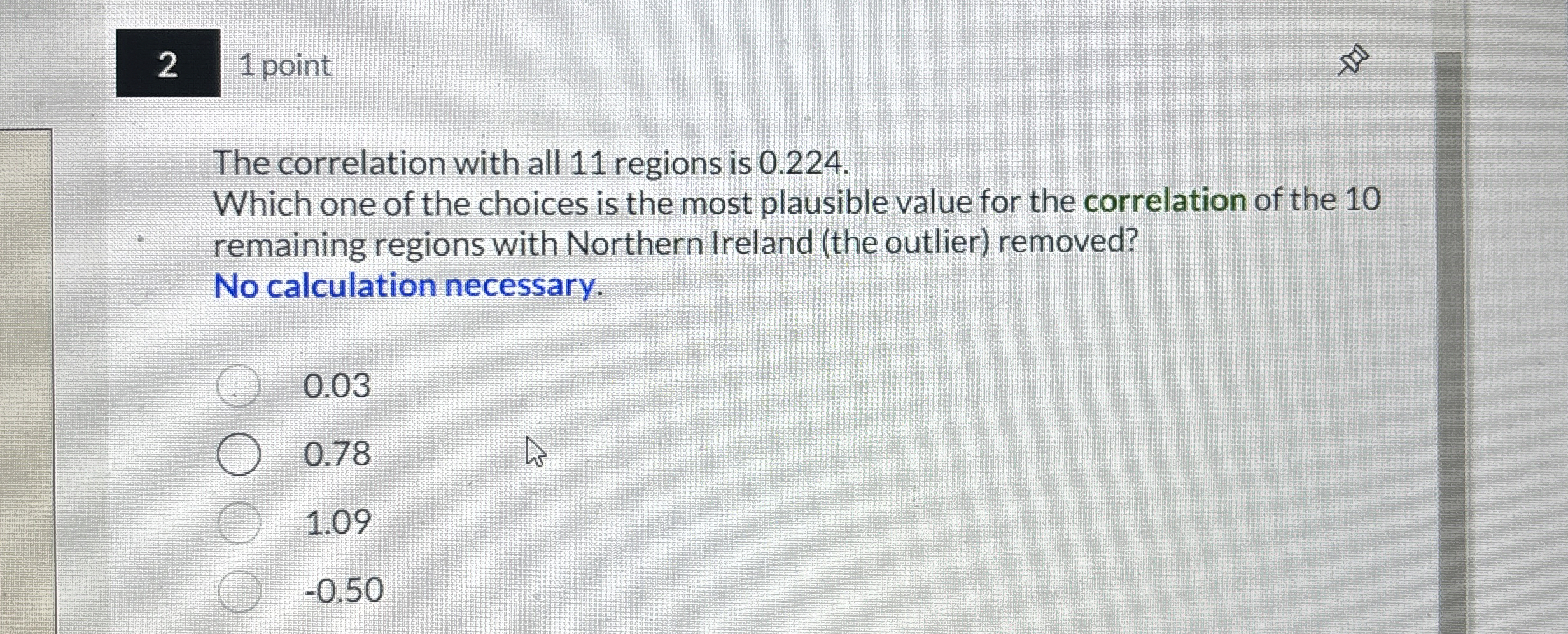 Solved 21 ﻿pointThe correlation with all 11 ﻿regions is | Chegg.com