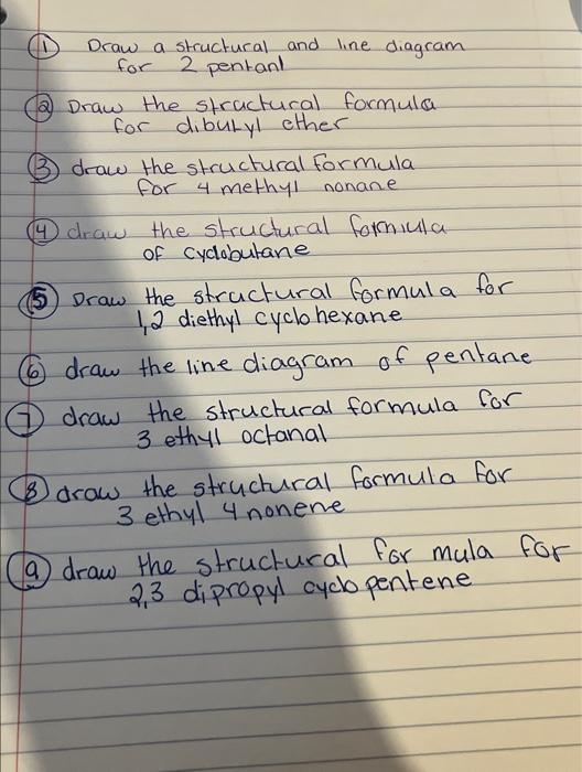 Solved (1) Draw a structural and line diagram for 2 pentanl | Chegg.com