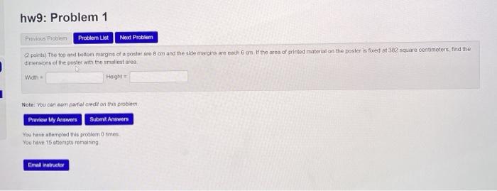 Solved hw9: Problem 1 Previous Problem Problem List Next | Chegg.com