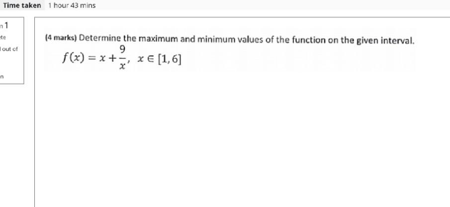 Solved 4 Marks Determine The Maximum And Minimum Values Of