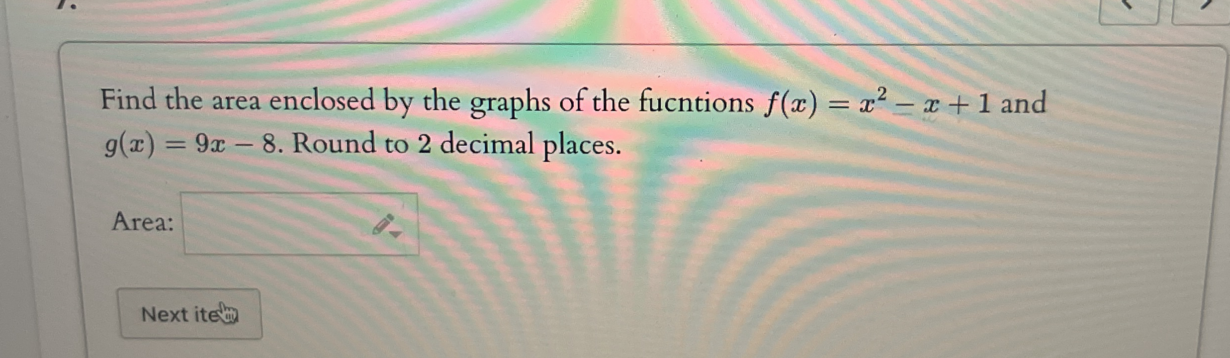Solved Find the area enclosed by the graphs of the fucntions | Chegg.com