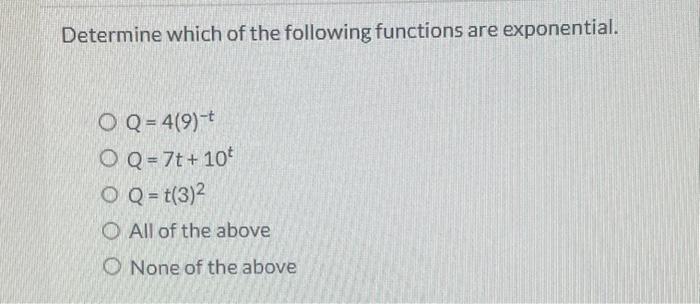 Solved Determine which of the following functions are | Chegg.com