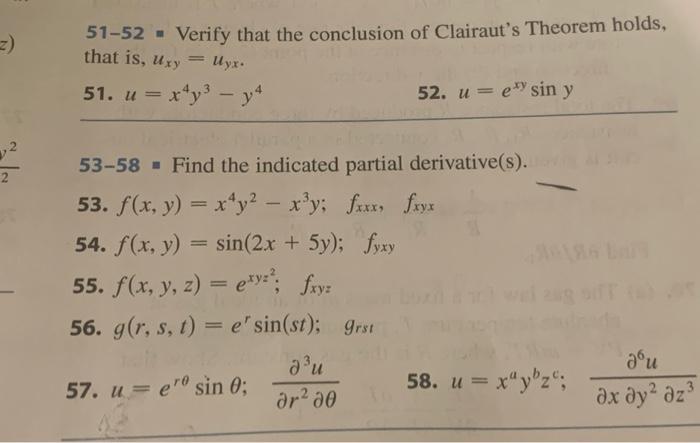 Solved 51-52 - Verify that the conclusion of Clairaut's | Chegg.com
