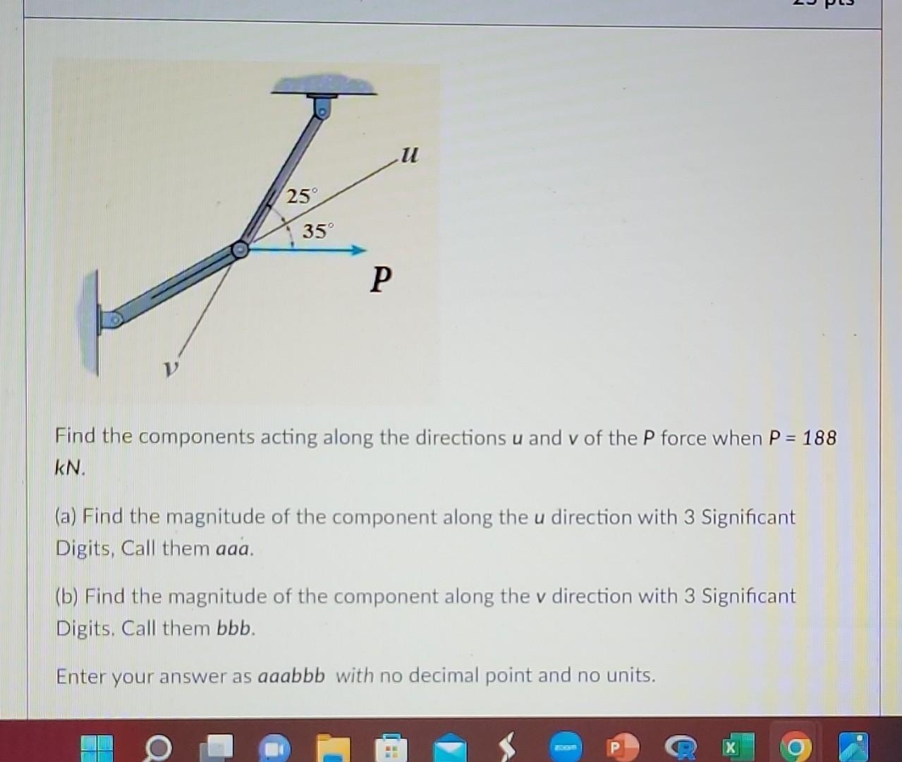 Solved Find the components acting along the directions u and | Chegg.com