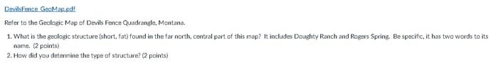 Devilsfence GeoMap.pdf Refer to the Geologic Map of | Chegg.com