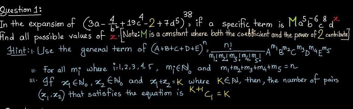 Solved Question 1: In the expansion of | Chegg.com