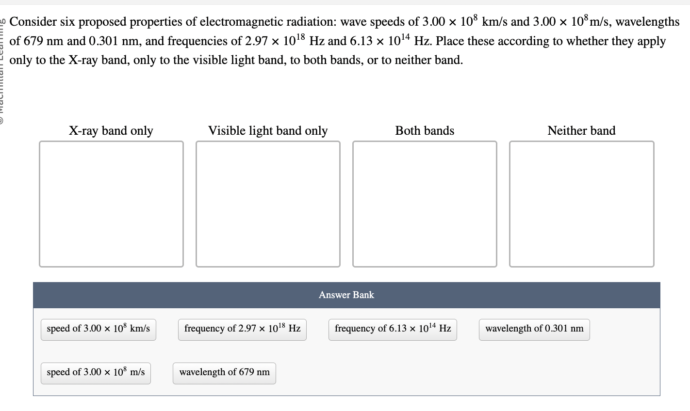 Solved Consider six proposed properties of ﻿electromagnetic | Chegg.com