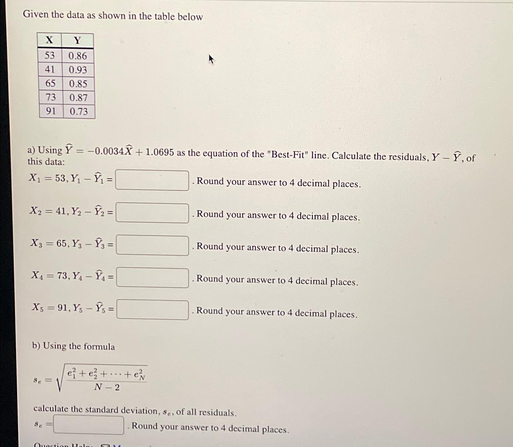 Solved Given the data as shown in the table below\table[[x,Y | Chegg.com