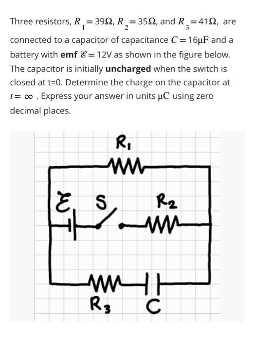 Solved Three resistors, R1=39Ω,R2=35Ω, and R3=41Ω, are | Chegg.com