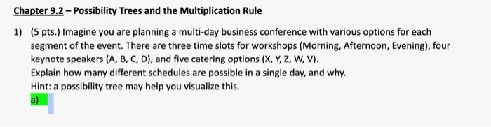 Solved Chapter 9.2-Possibility Trees and the Multiplication | Chegg.com