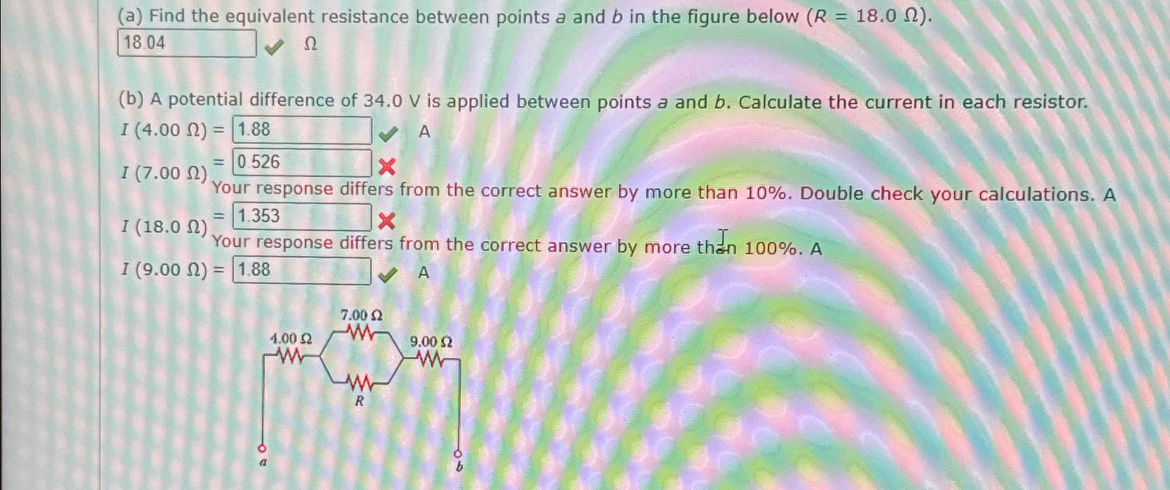 (a) ﻿Find the equivalent resistance between points a | Chegg.com