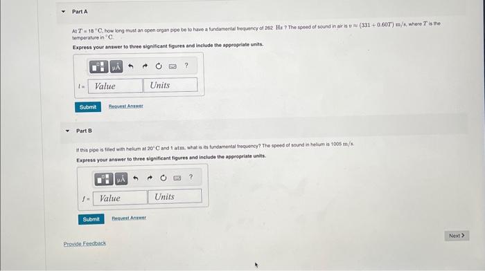 Solved At T=18∘C, how long must an open organ pipe be to | Chegg.com