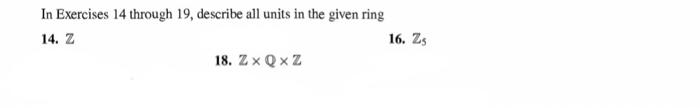 Solved In Exercises 14 through 19, describe all units in the | Chegg.com