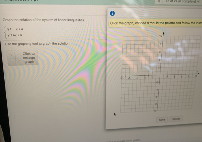 Solved 24 (8 complete) Click the graph, choose a tool in the | Chegg.com