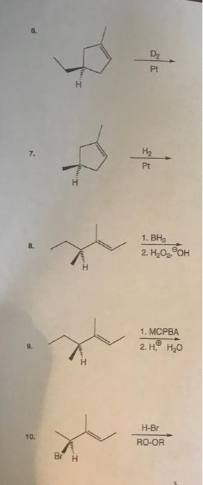 Solved draw the wedge and dash structure for the products, | Chegg.com
