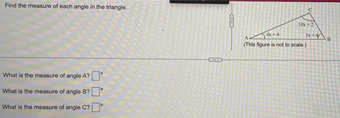 Solved Find the measure of each angle in the triangle. What | Chegg.com