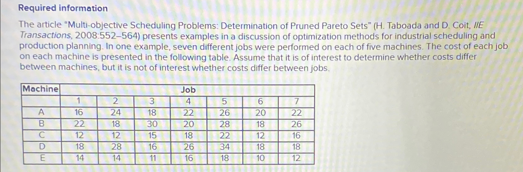 Solved Required Informationthe Article Multi Objective 5371