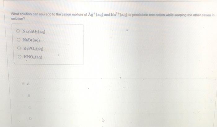 Solved What solution can you add to the cation mocture of | Chegg.com