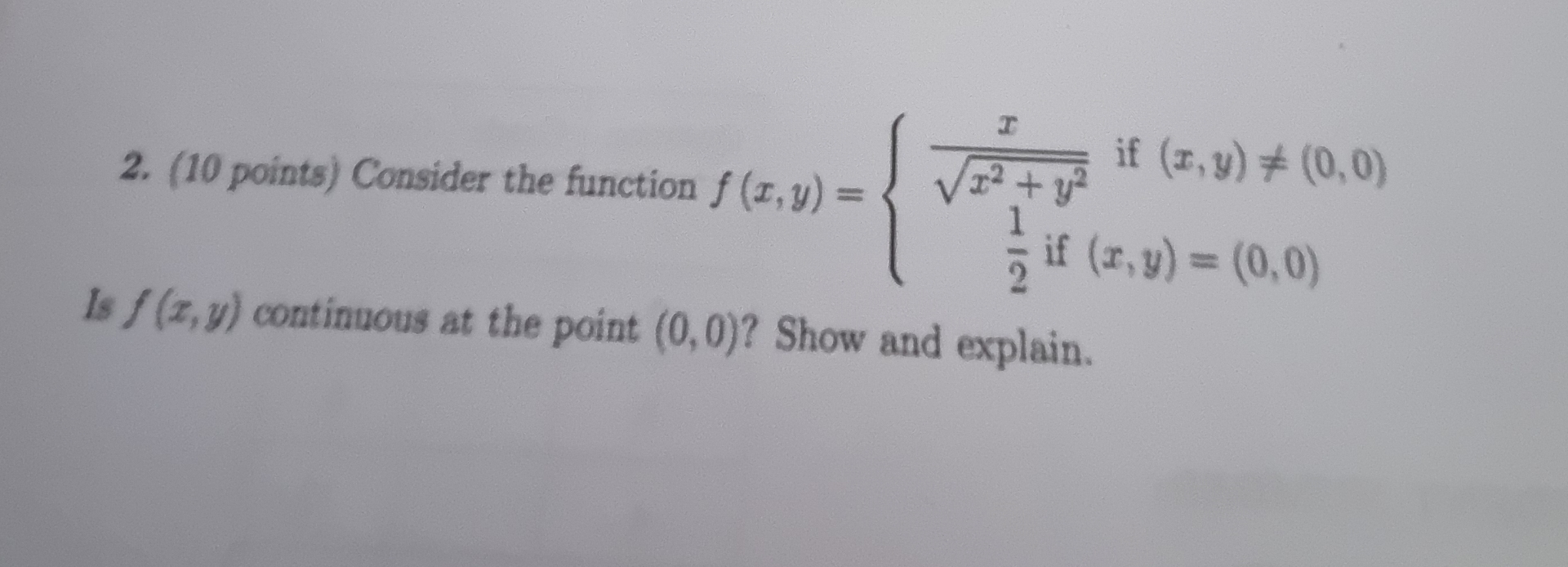 Solved (10 ﻿points) ﻿Consider the function | Chegg.com