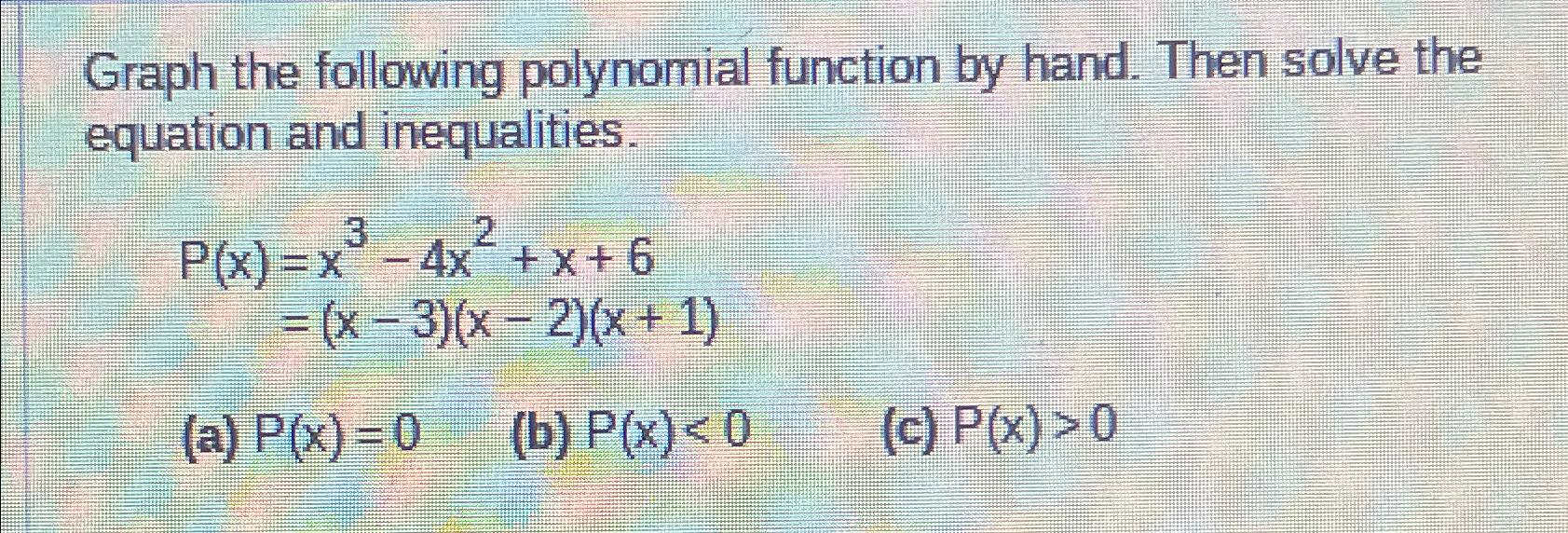 Solved Graph the following polynomial function by hand. Then | Chegg.com Solved Graph the following polynomial function by hand. Then | Chegg.com