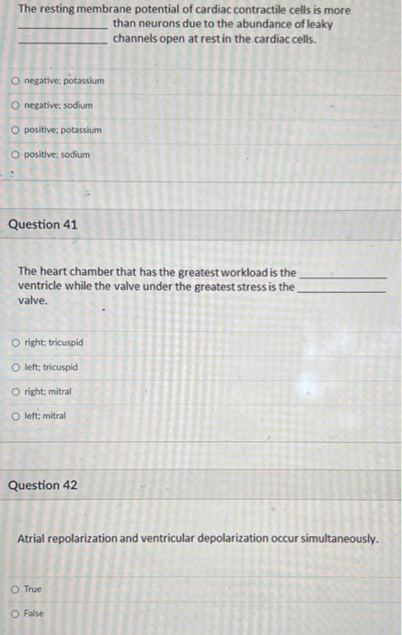 Solved The resting membrane potential of cardiac contractile | Chegg.com