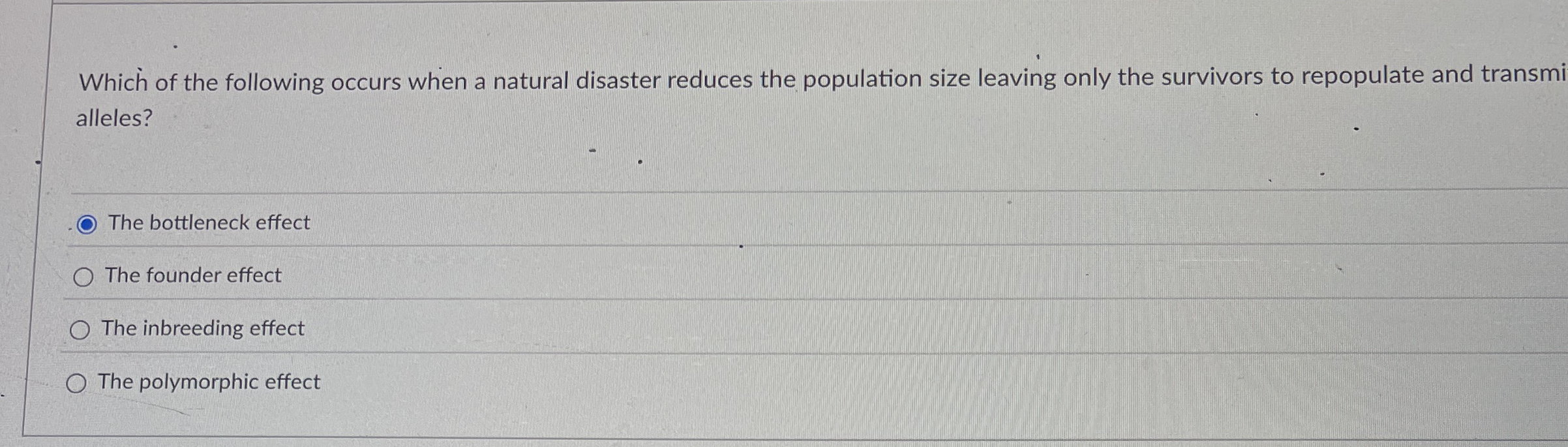 Solved Which of the following occurs when a natural disaster | Chegg.com