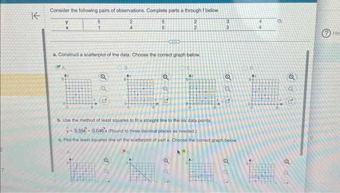 Solved Consider the following pairs of observations. | Chegg.com