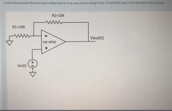 Solved in the following basic Non inverting configuration of | Chegg.com