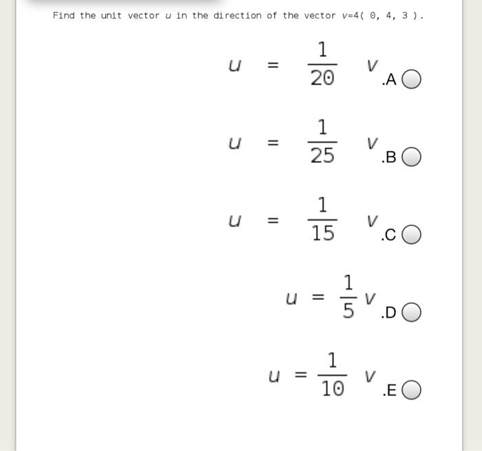 Solved Find the unit vector u in the direction of the vector | Chegg.com