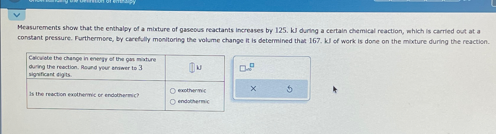 Solved Measurements show that the enthalpy of a mixture of | Chegg.com
