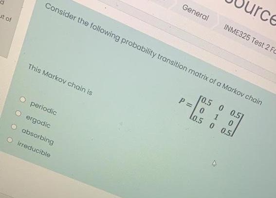 Solved a Consider the following probability transition | Chegg.com