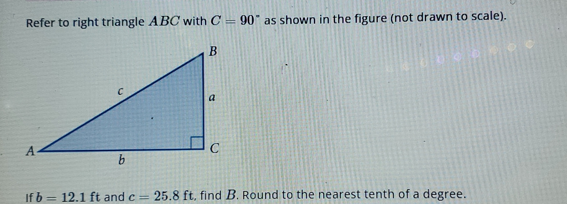 Solved Refer to right triangle ABC with C=90° ﻿as shown in | Chegg.com