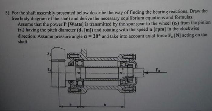 Solved 5). For the shaft assembly presented below describe | Chegg.com