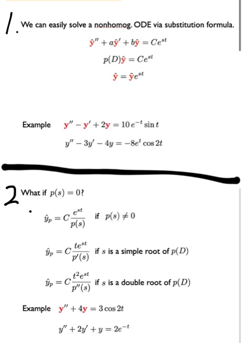 Solved We can easily solve a nonhomog. ODE via substitution | Chegg.com