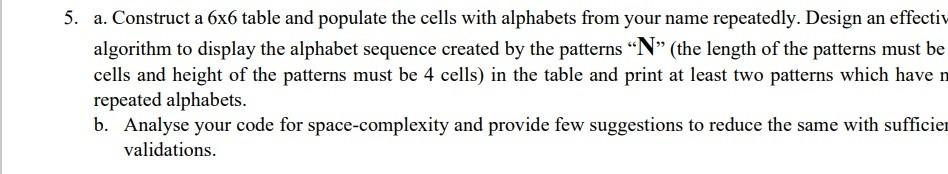 Solved 5. a. Construct a 6x6 table and populate the cells | Chegg.com