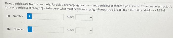 Solved Three particles are fixed on an x axis. Particle 1 of | Chegg.com